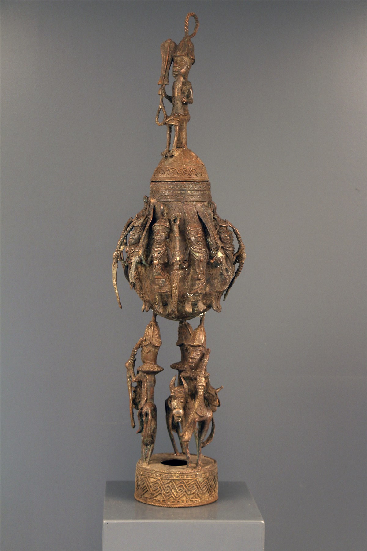 Pot à oracle Benin Bini Edo (5966) - Bronze africain Bénin - Art africain