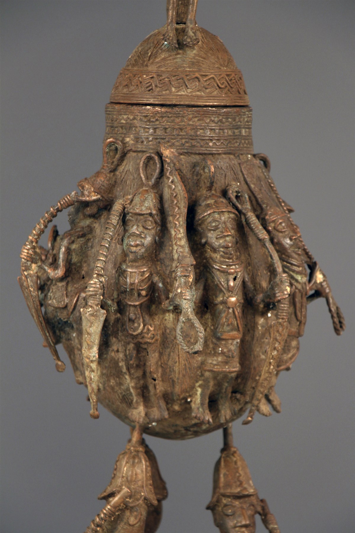 Pot à oracle Benin Bini Edo (5966) - Bronze africain Bénin - Art africain