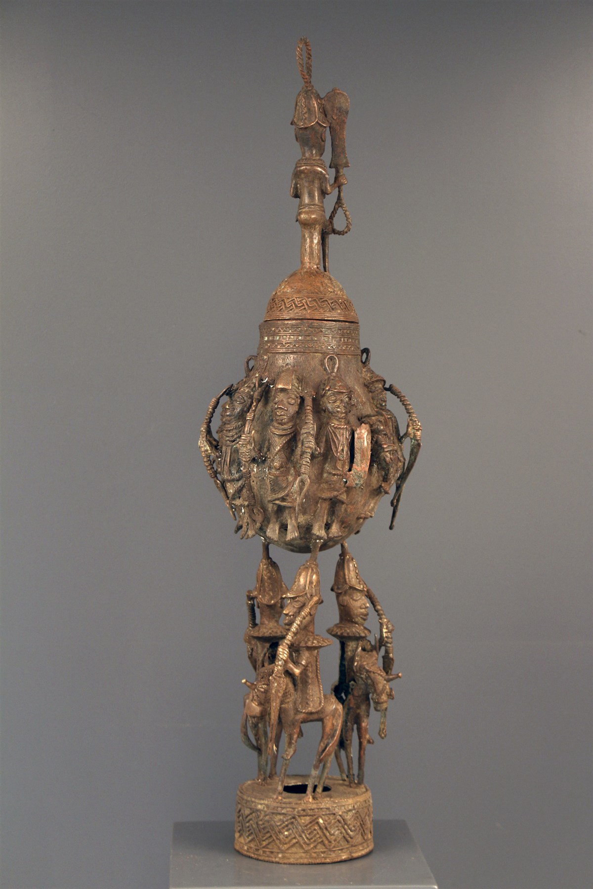 Pot à oracle Benin Bini Edo (5966) - Bronze africain Bénin - Art africain