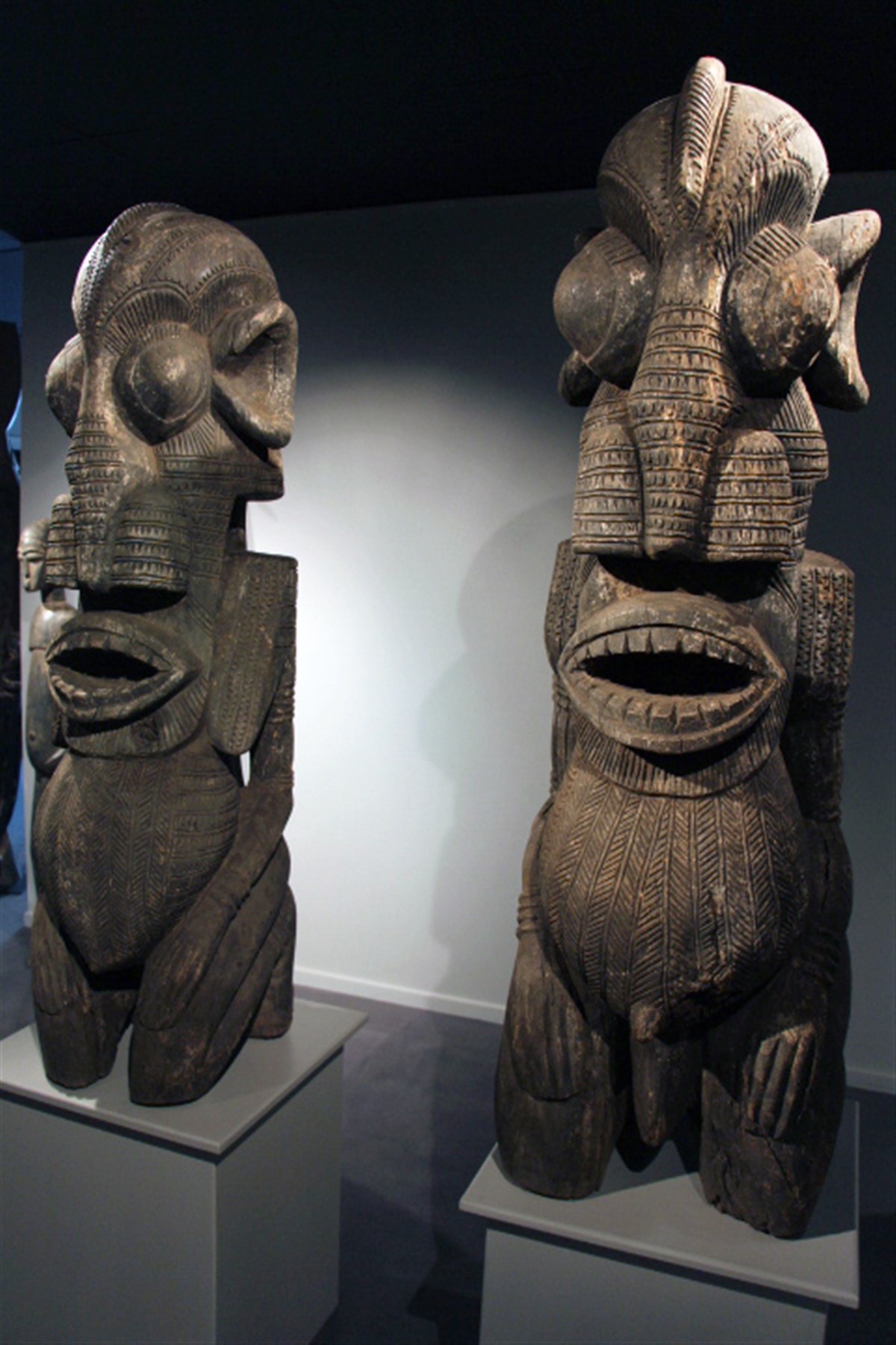 Couple de génies Dogon Nommos (6304) - Statues africaines Dogon