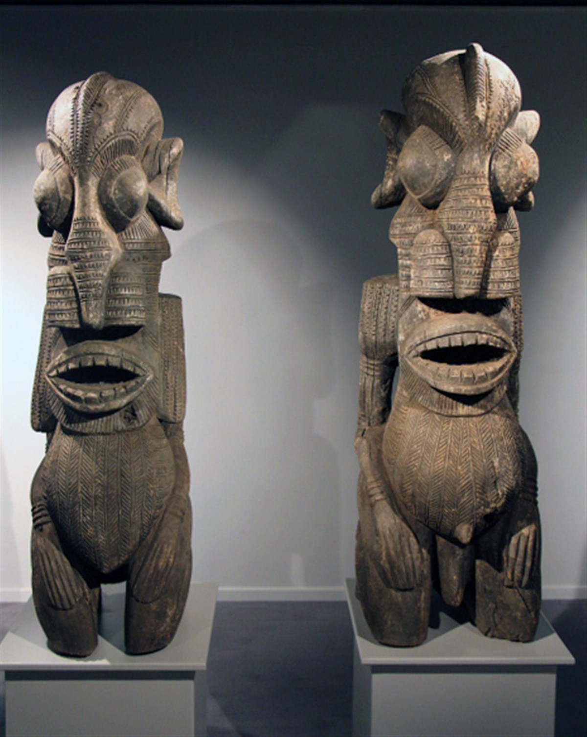 Couple de génies Dogon Nommos (6304) - Statues africaines Dogon