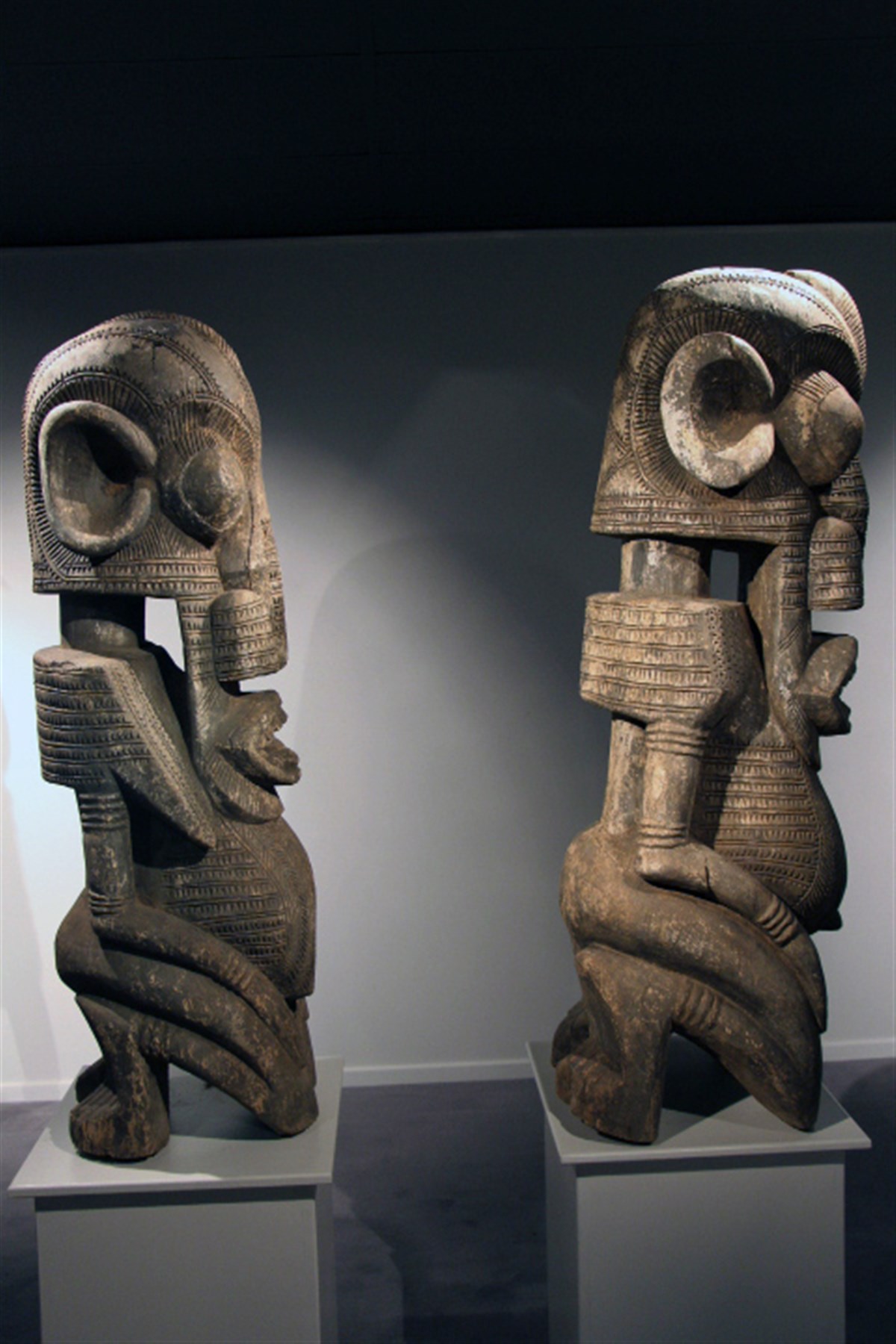 Couple de génies Dogon Nommos (6304) - Statues africaines Dogon