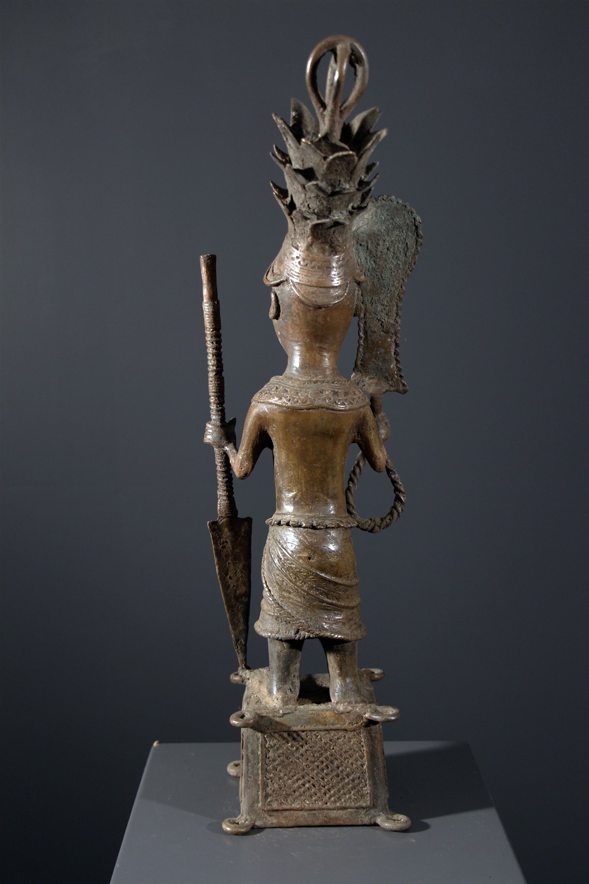 Statue roi Yoruba (6759) - Bronze africain Yoruba - Art africain