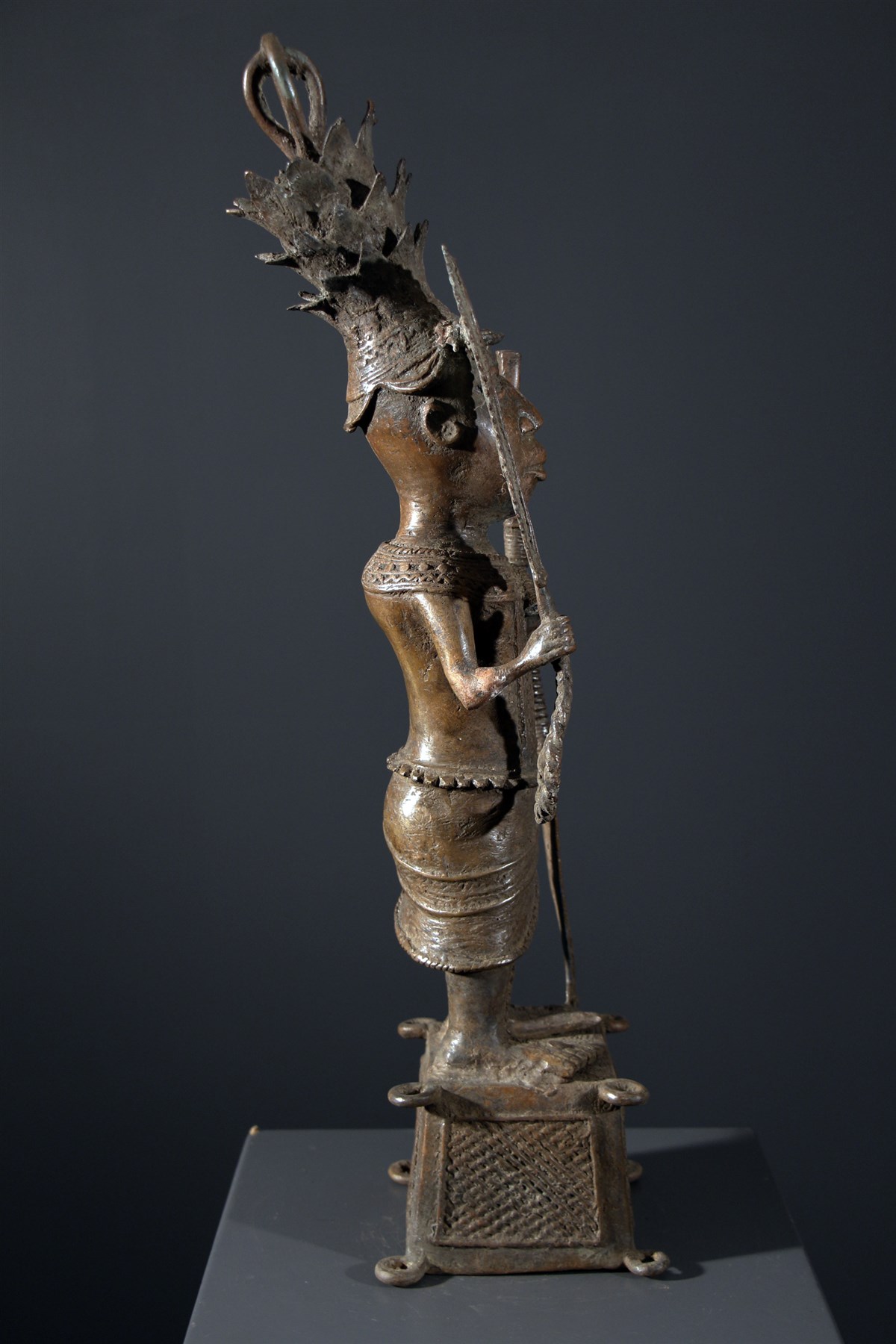 Statue roi Yoruba (6759) - Bronze africain Yoruba - Art africain