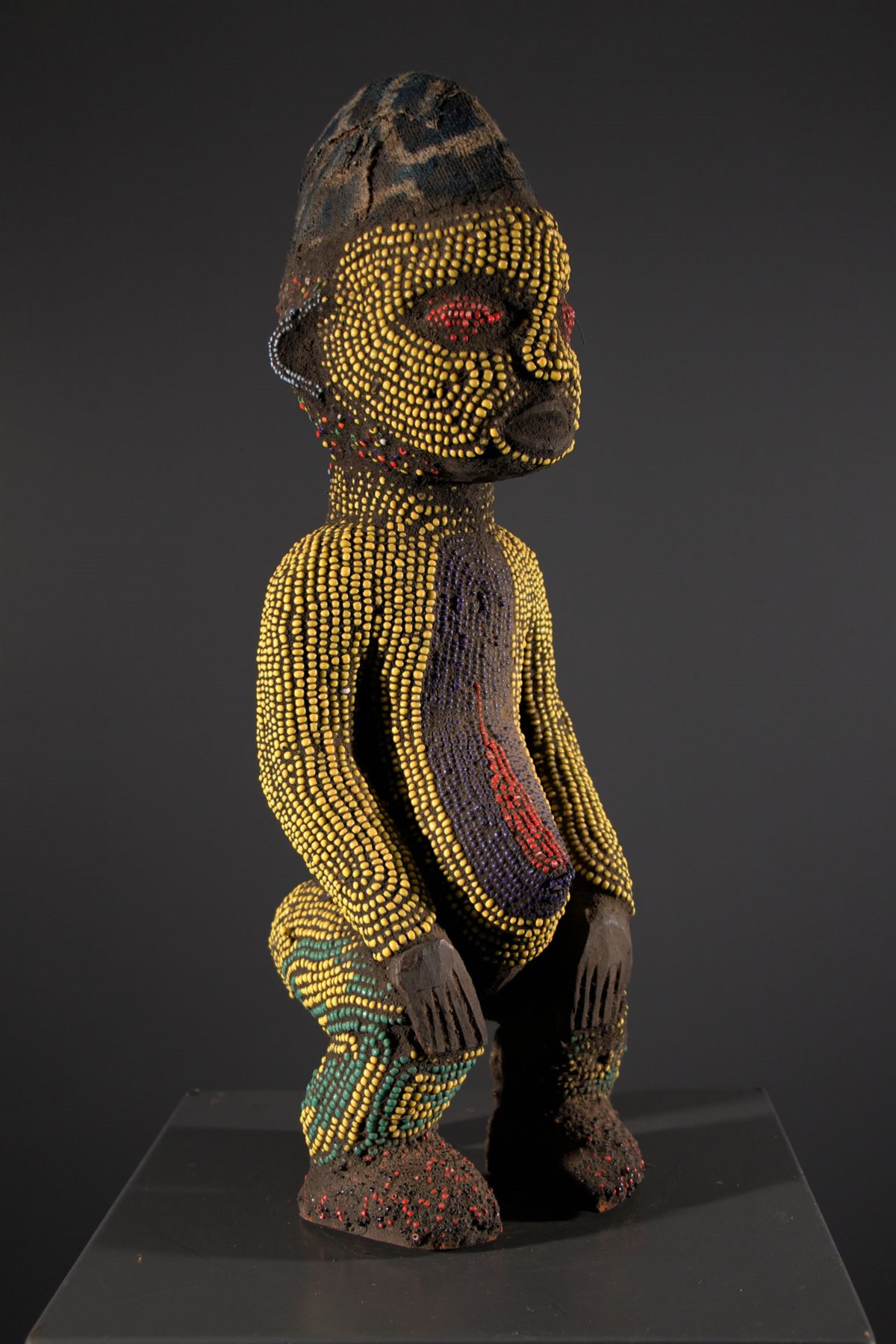 Statue perlée Bamiléké (6894) - Statues africaines Bamileke