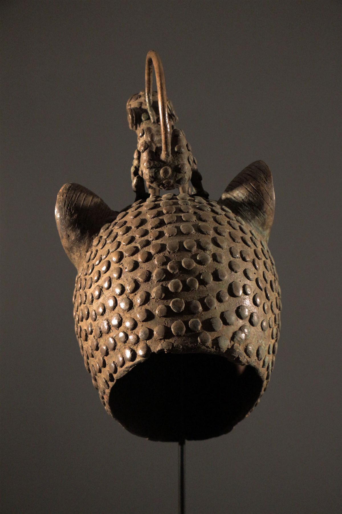 Grande tête de léopard Benin Bini Edo (7039) - Bronze africain