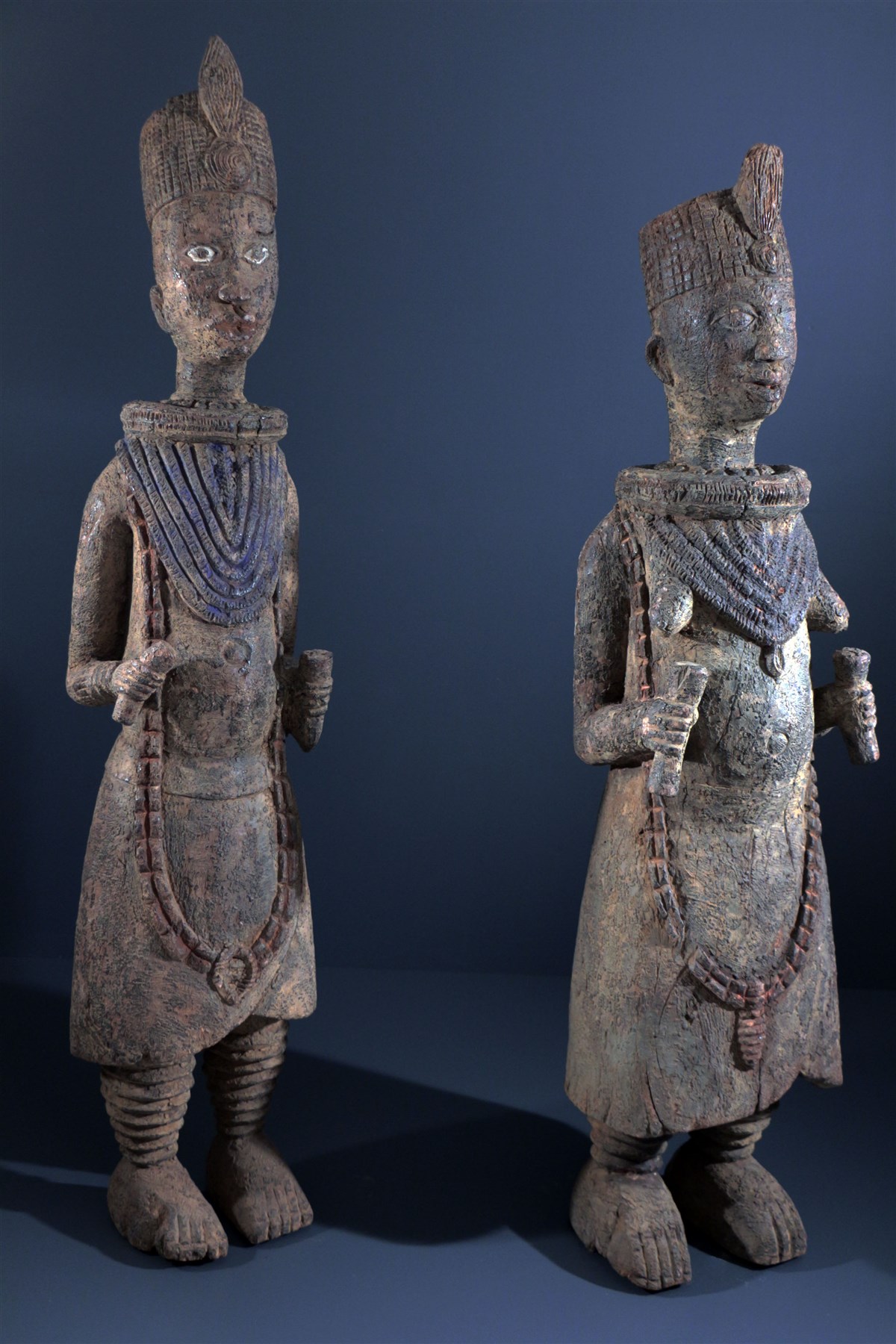 Couple royal Ifé style Ita Yemoo (7269) - Statues africaines