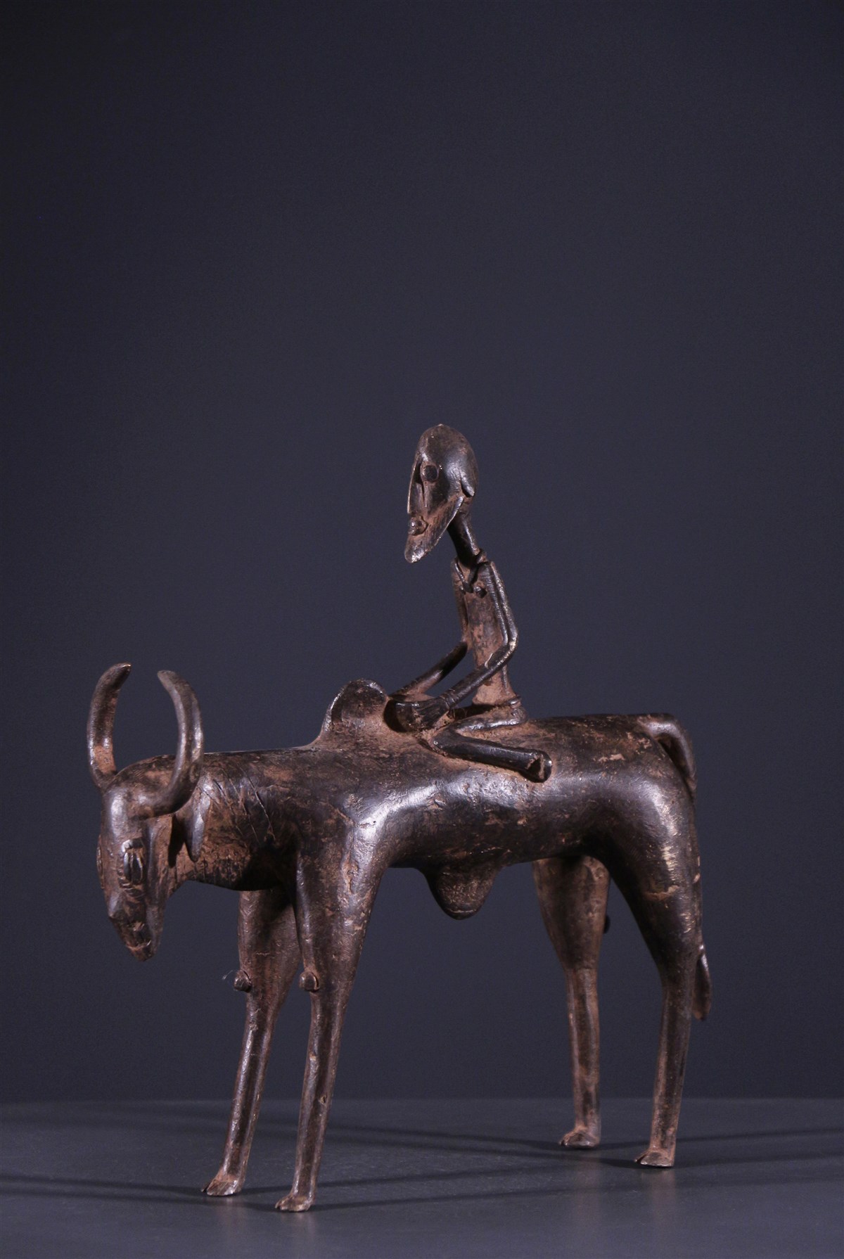 Animal mythique Dogon chevauché par un Nommo (8011) - Bronze africain