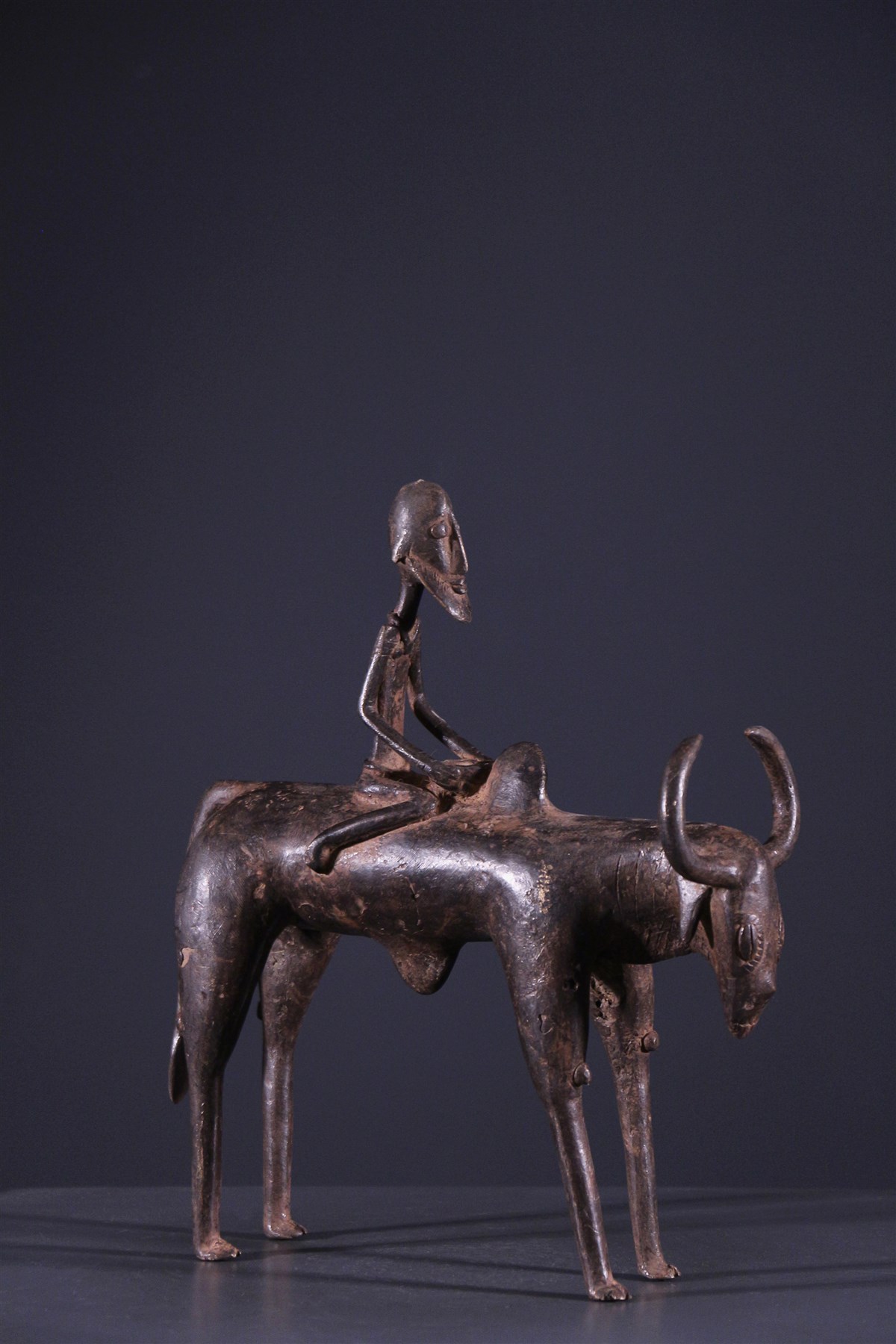 Animal mythique Dogon chevauché par un Nommo (8011) - Bronze africain