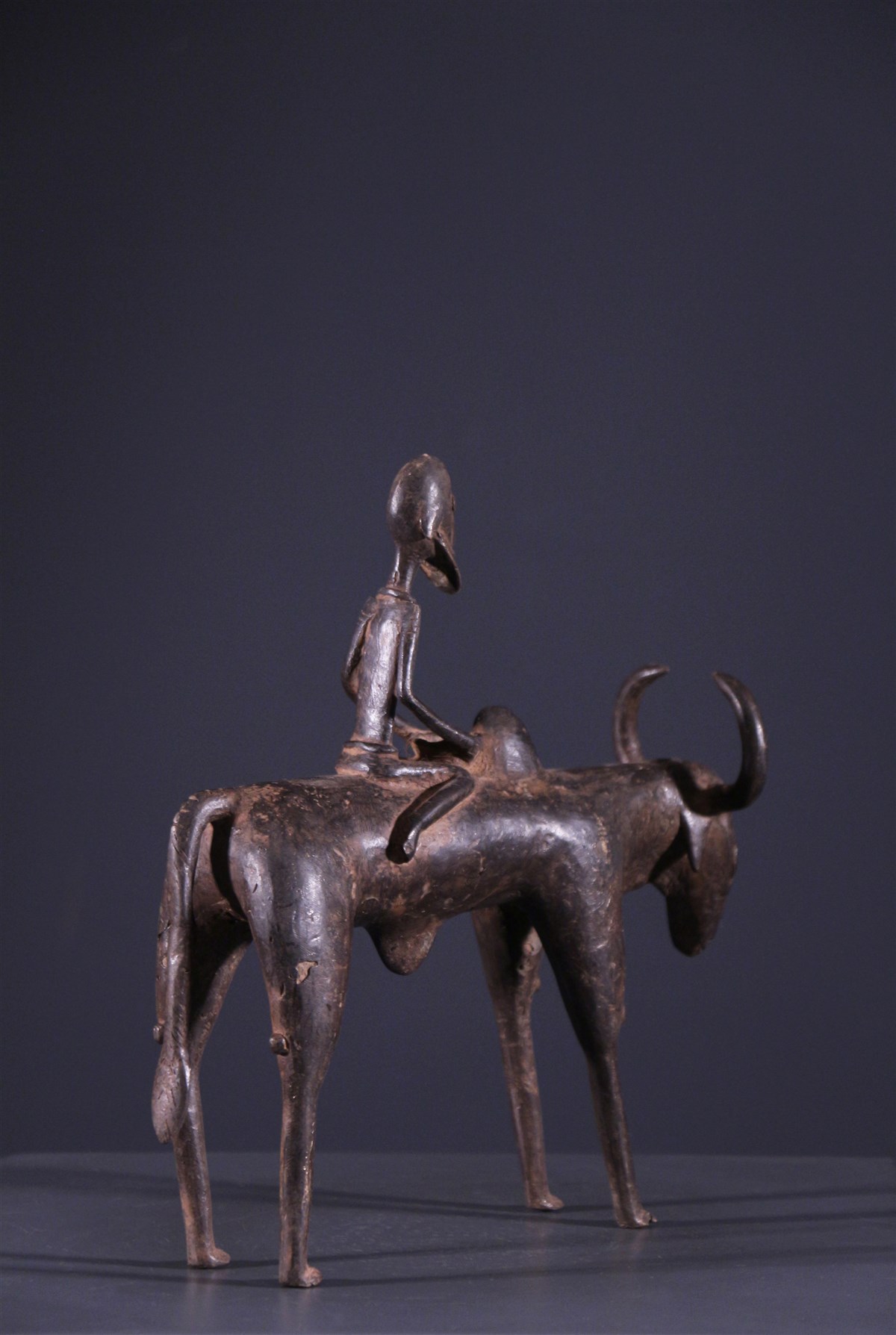 Animal mythique Dogon chevauché par un Nommo (8011) - Bronze africain