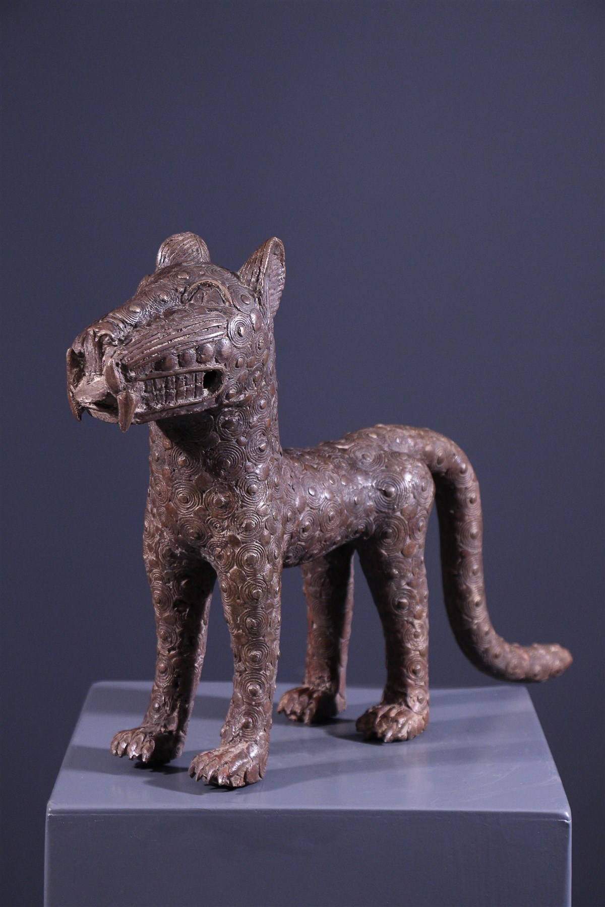 Léopard Benin Bini Edo (8527) - Statues africaines Bénin - Art africain